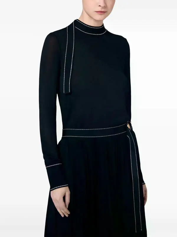 Ports 1961 Knitted Sweater With Contrast Stitching