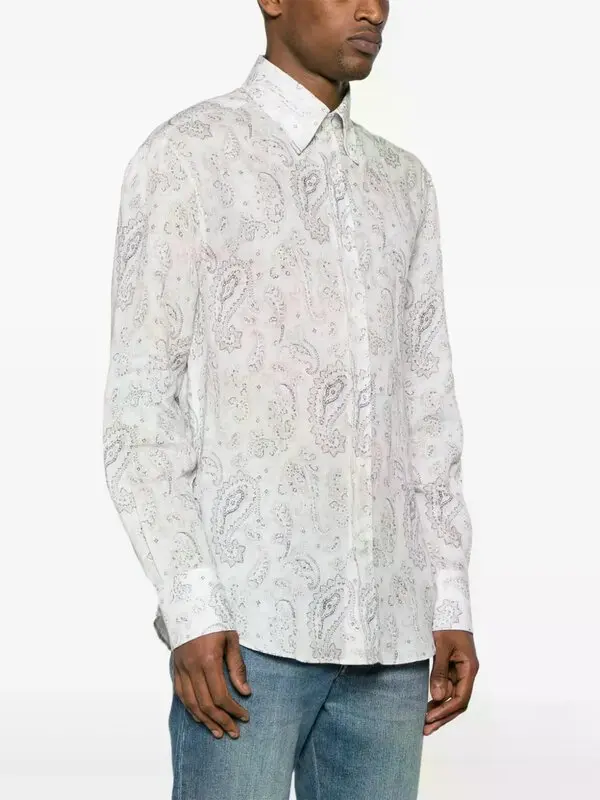 Brunello Cucinelli Paisley-print Linen Shirt
