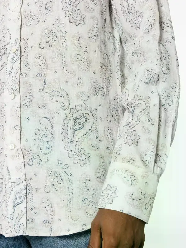 Brunello Cucinelli Paisley-print Linen Shirt