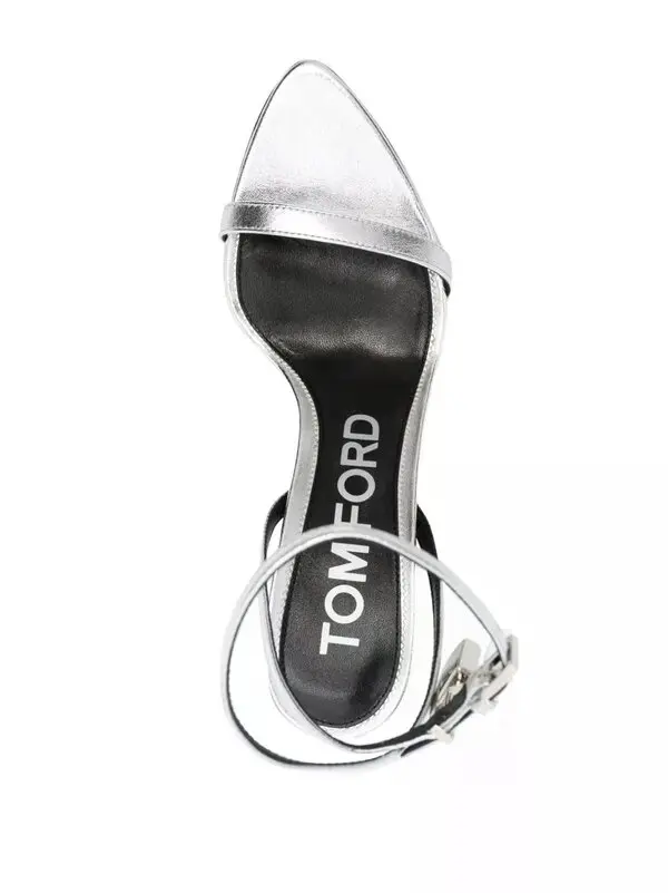 TOM FORD Padlock Pointy Naked 85mm Leather Sandals