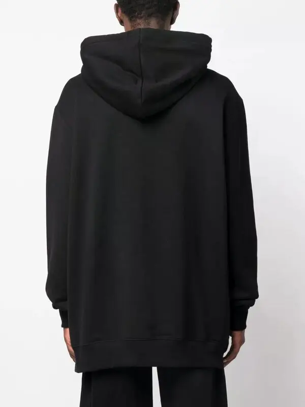 LANVIN Oversized Logo-appliqué Hoodie - Black