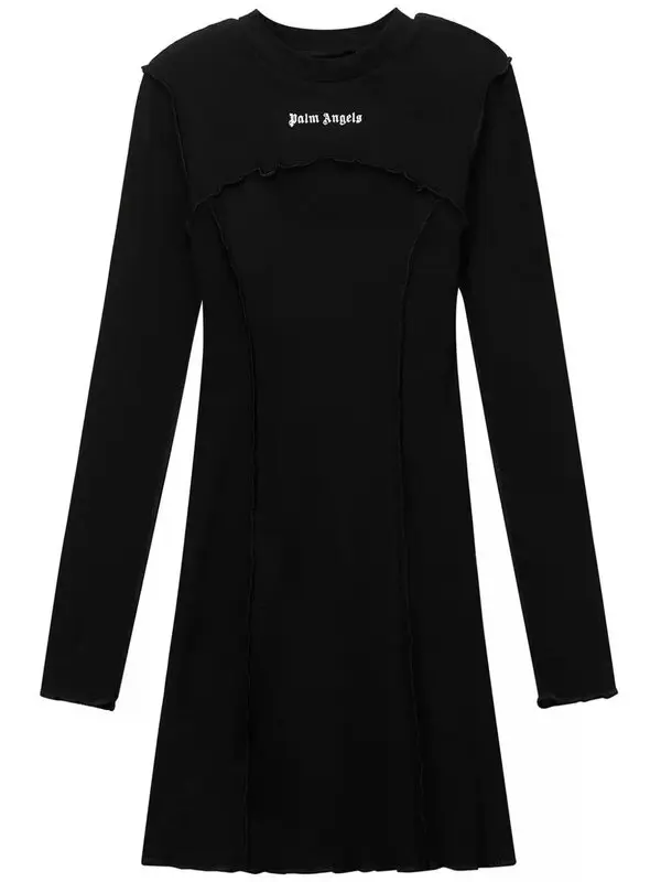 Palm Angels Logo Ribbed Mini Dress