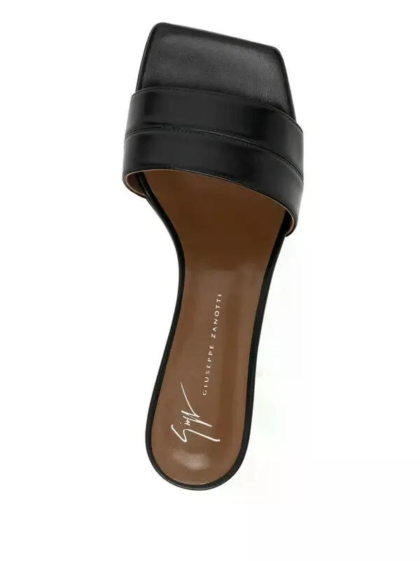 GIUSEPPE ZANOTTI Square Toe Slip-on Sandals - Black