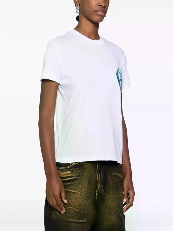 Just Cavalli Logo Embroidered Cotton T-shirt