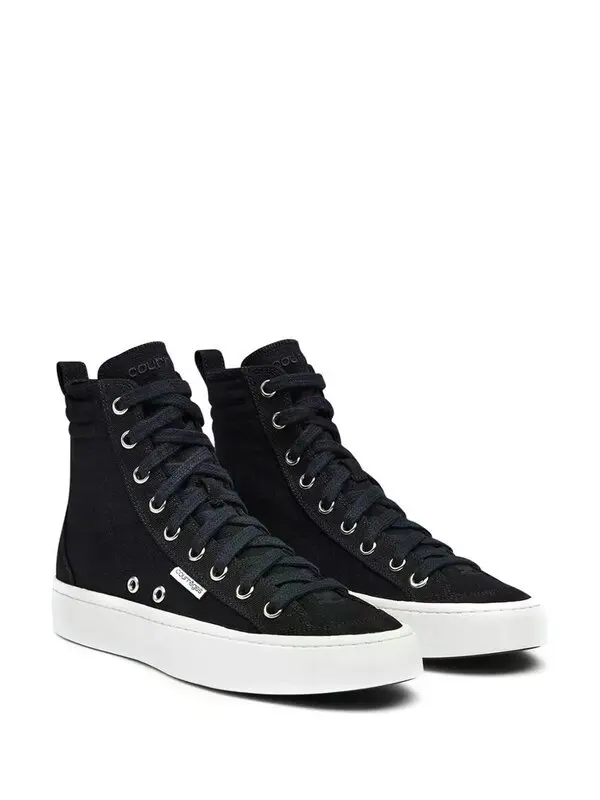 COURREGES Panelled Canvas High Top Sneakers