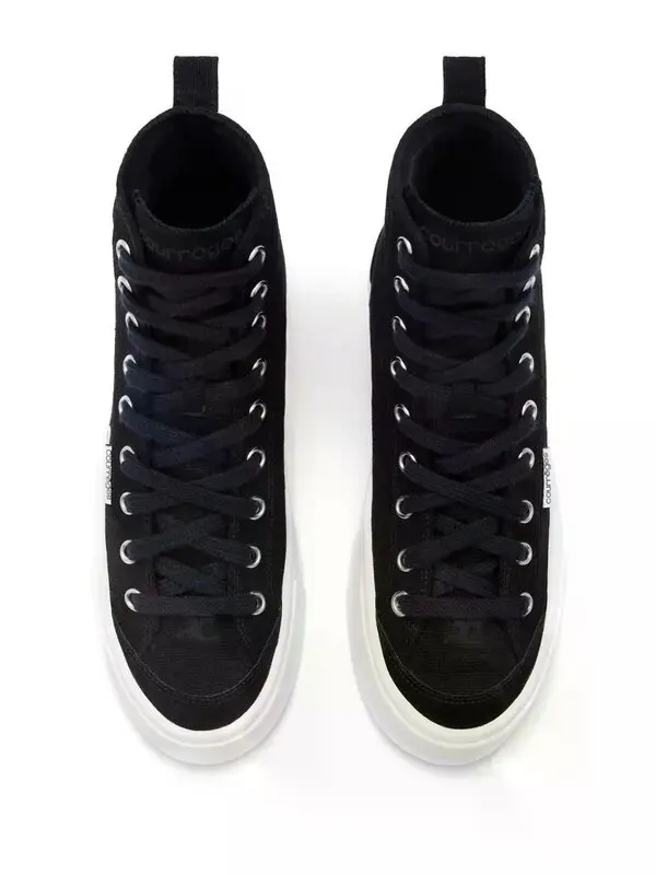 COURREGES Panelled Canvas High Top Sneakers
