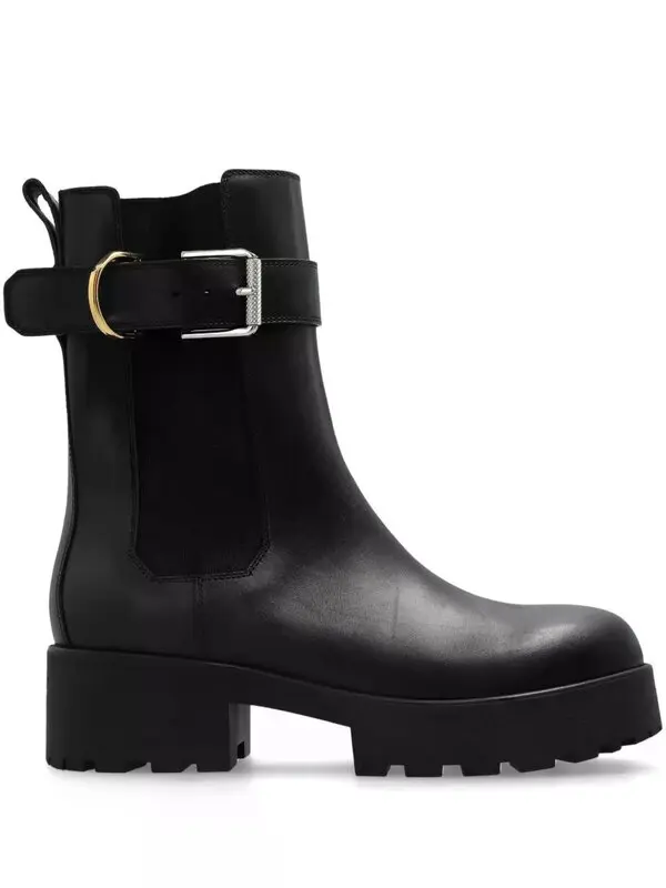 Givenchy Buckled Leather Ankle Boots
