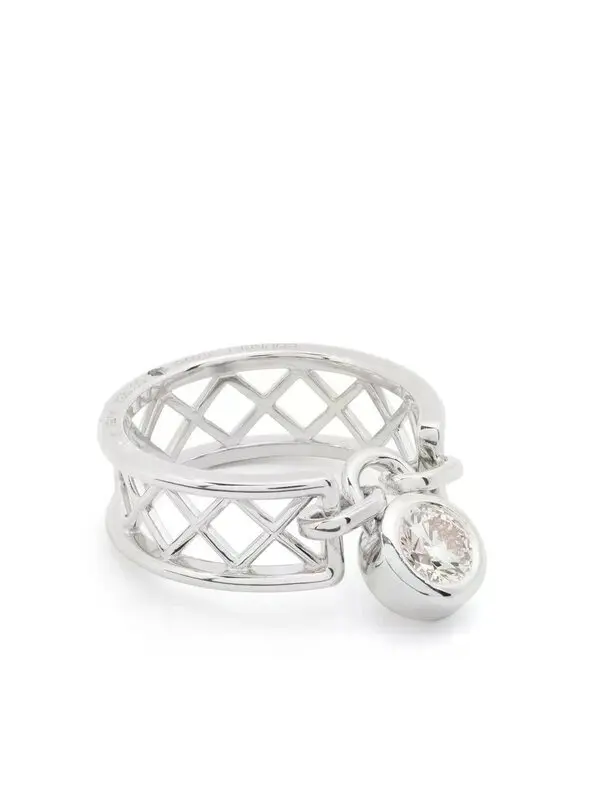 COURBET 18kt Recycled White Gold Diamond Ring - Silver