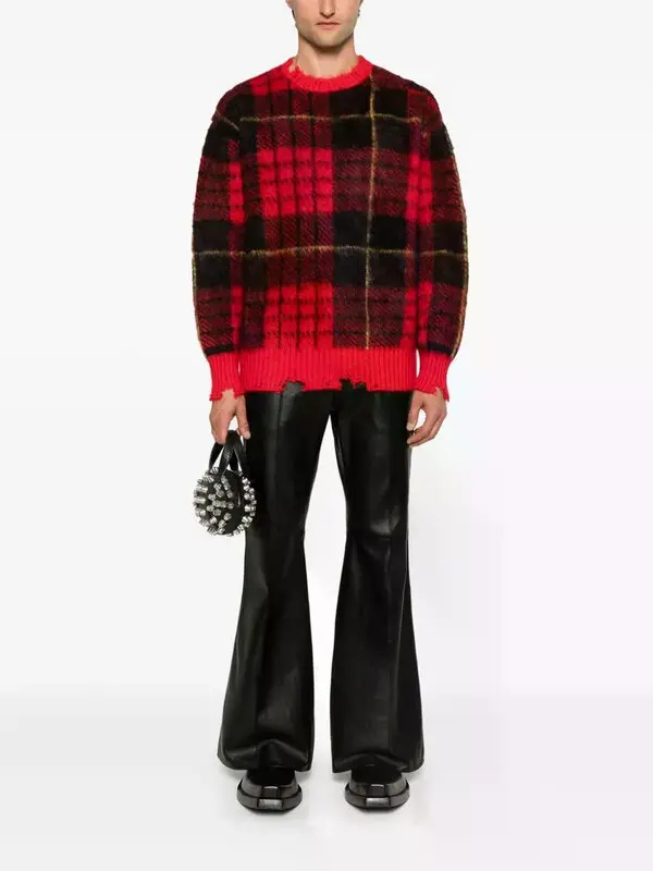 Alexander McQueen Tartan Check Mohair Blend Sweater