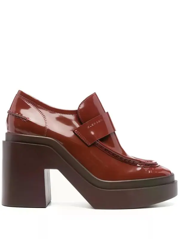 Clergerie 100mm Patent Leather Loafers - Red