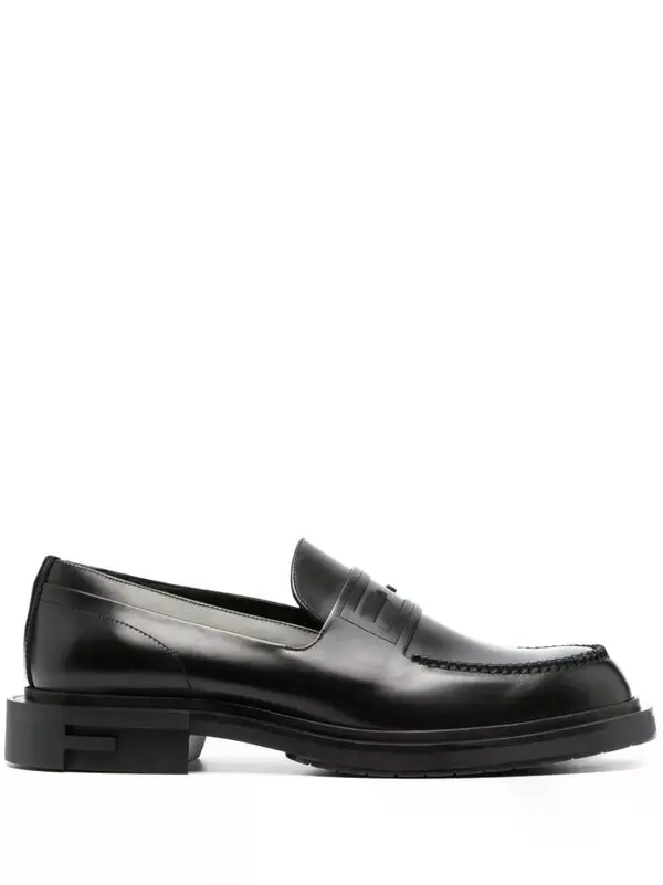 Fendi Frame Leather Loafers