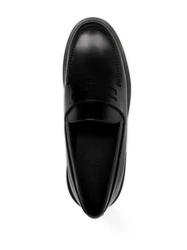 Fendi Frame Leather Loafers
