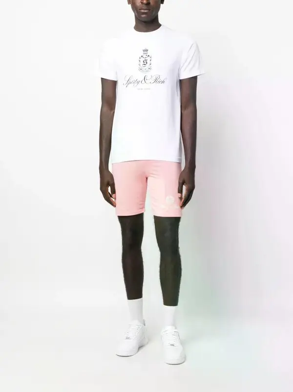 SPORTY & RICH Logo-print Cycling Shorts - Pink