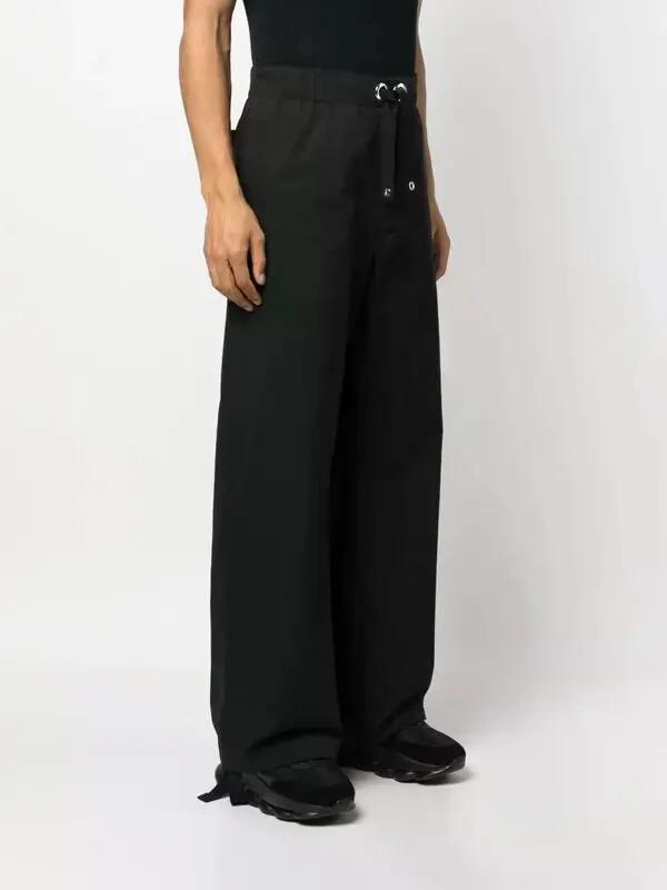 Versace Wide-leg Cotton Track Pants - Black