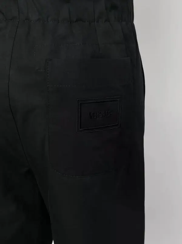 Versace Wide-leg Cotton Track Pants - Black