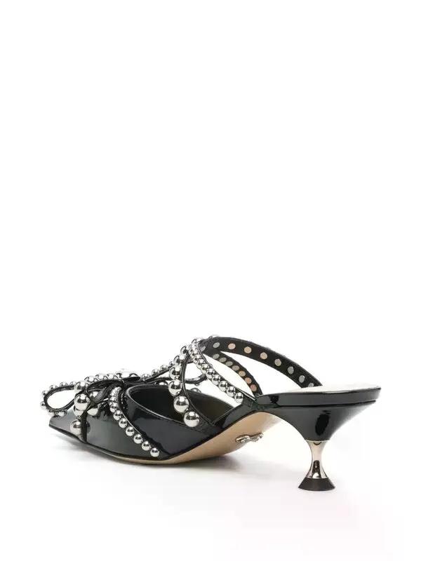 Mach & Mach Calf Leather Studded Mules
