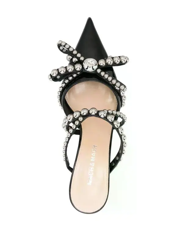 Mach & Mach Calf Leather Studded Mules