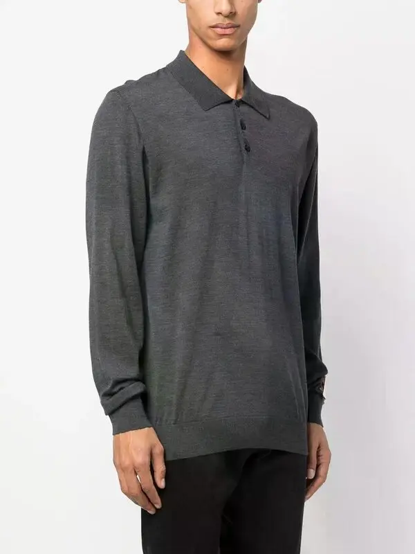 GOLDEN GOOSE Logo-patch Wool Polo Shirt
