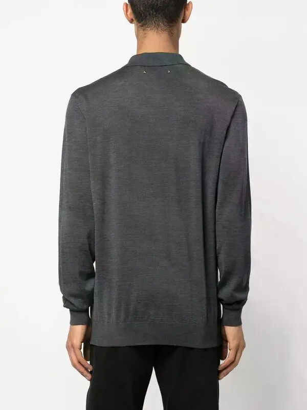 GOLDEN GOOSE Logo-patch Wool Polo Shirt