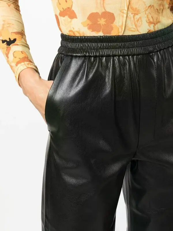 Nanushka Cropped Straight-leg Trousers In Calf Leather