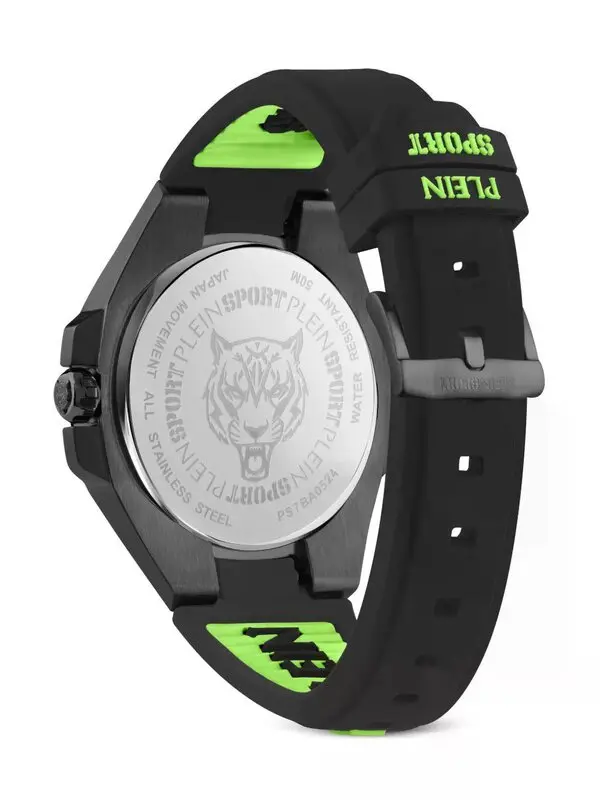 PLEIN SPORT 47mm Stainless Steel Watch With Rubber Strap