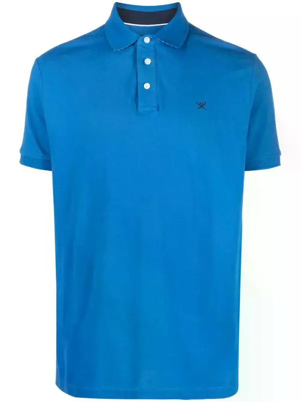 HACKETT Logo-embroidered Piqué Cotton Polo Shirt - Blue