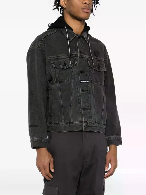 AAPE BY *A BATHING APE Denim Jacket With Drawstring Hood - Black