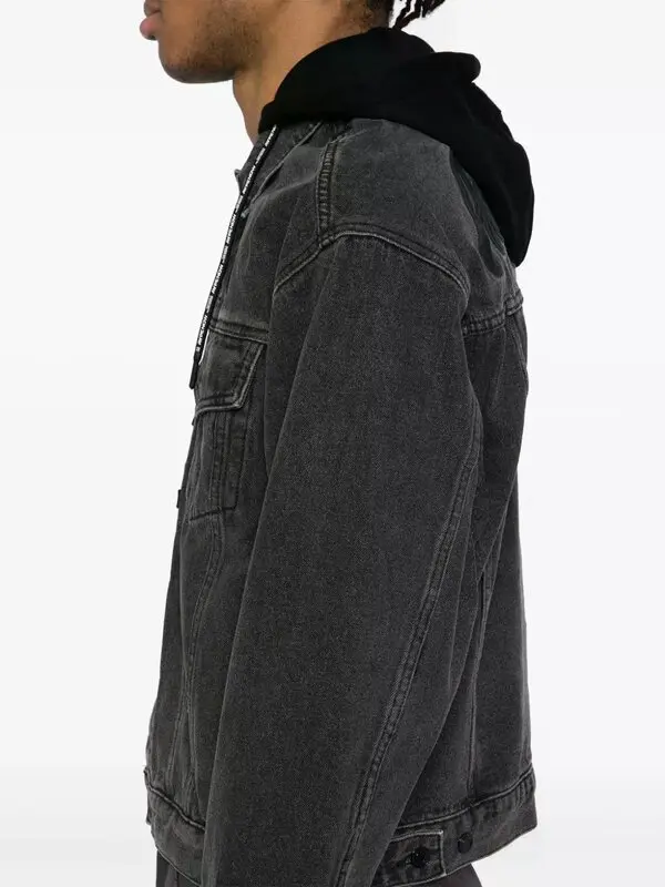 AAPE BY *A BATHING APE Denim Jacket With Drawstring Hood - Black