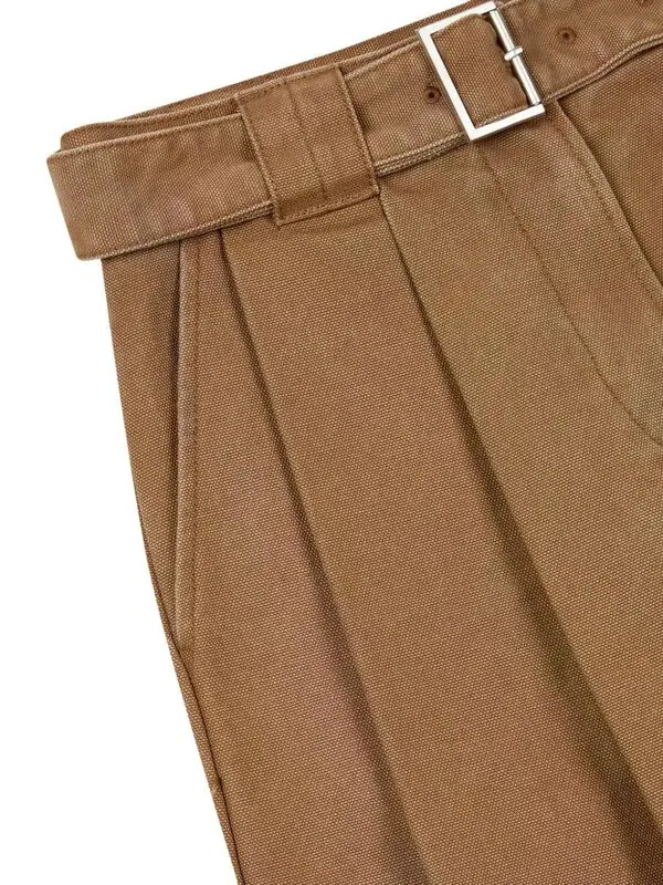 STUDIO TOMBOY Belted Two-tuck Skirt - Brown