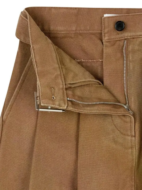 STUDIO TOMBOY Belted Two-tuck Skirt - Brown