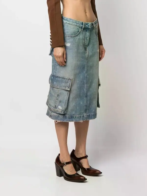 Givenchy Monogram-print Denim Cargo Skirt