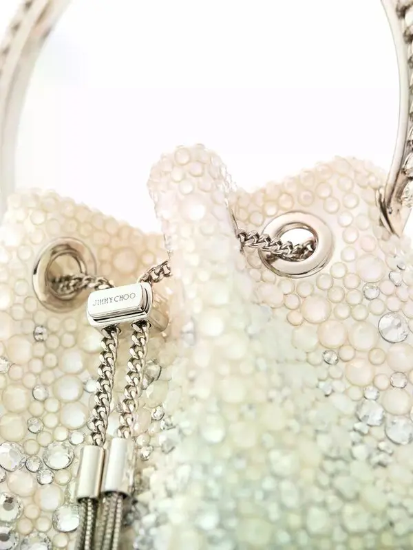JIMMY CHOO Bon Bon Crystal Embellished Bucket Bag