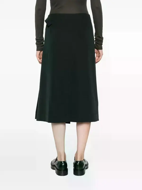 LEMAIRE Pleated Wool Wrap Skirt