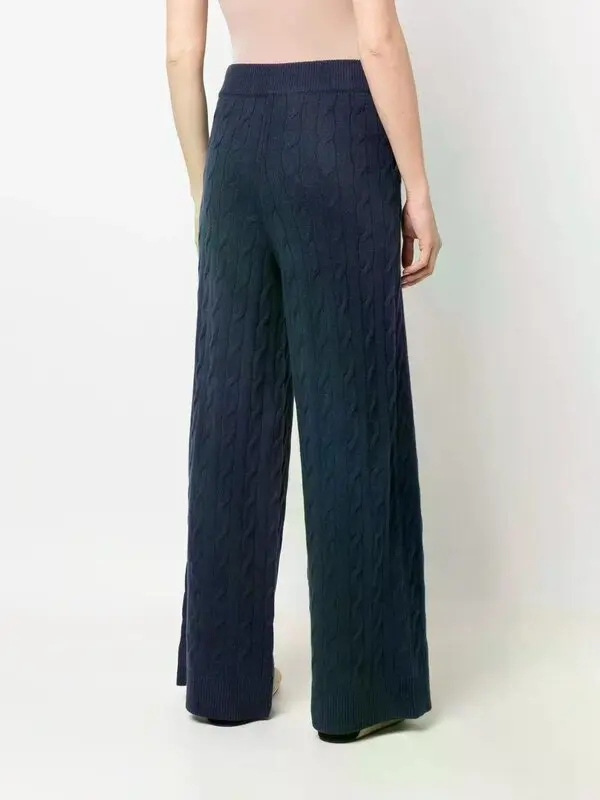 Ralph Lauren Recycled Cashmere Wide-leg Cable Knit Trousers