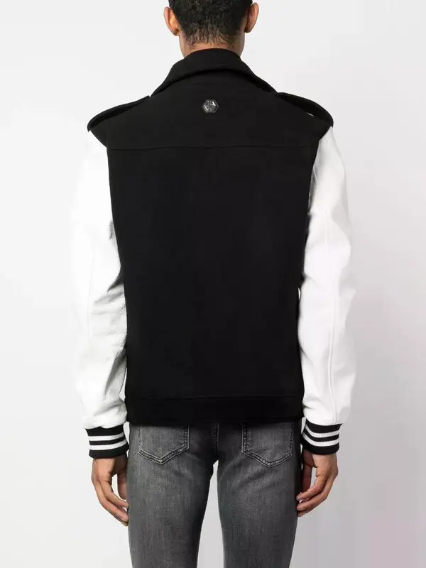 Philipp Plein Leather Biker Jacket - Black