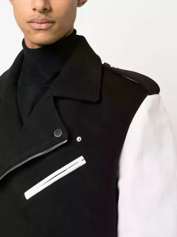 Philipp Plein Leather Biker Jacket - Black
