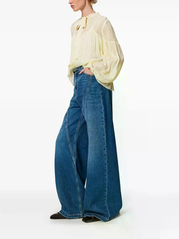 TWINSET Wide-leg Belted Jeans
