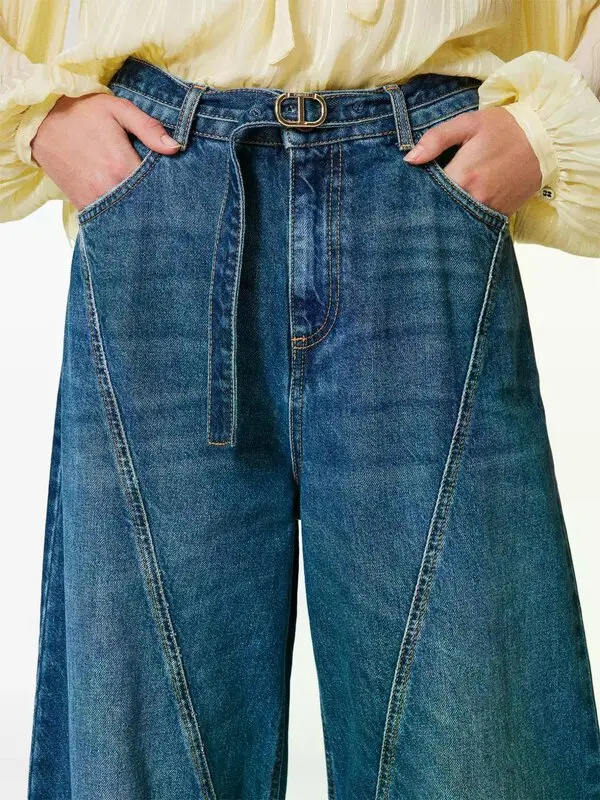 TWINSET Wide-leg Belted Jeans