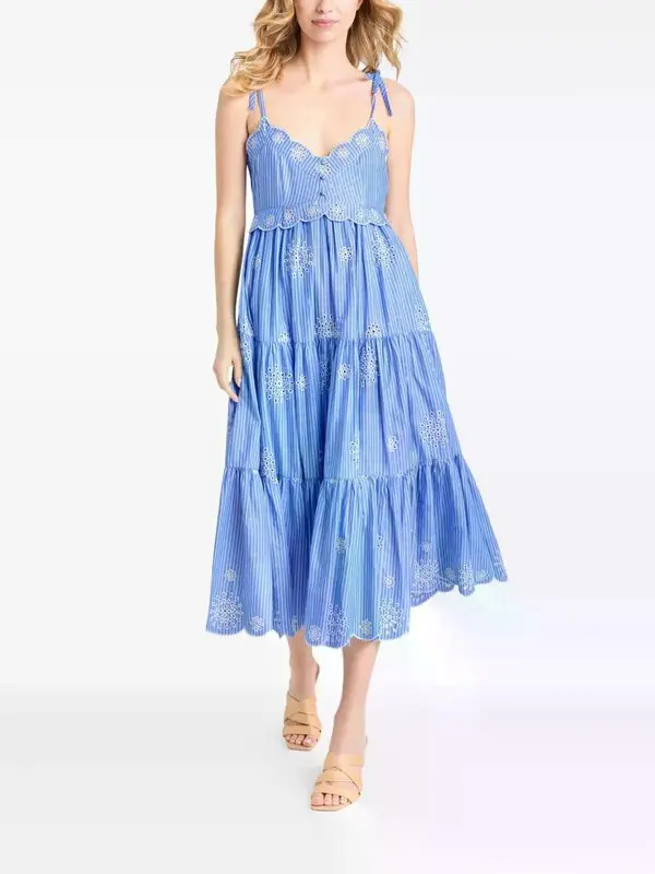 Cinq À Sept Darcey Dress With Stripe Detailing And Tie Straps