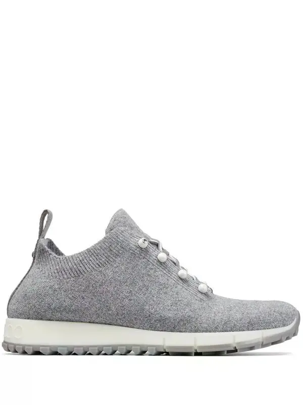 JIMMY CHOO Veles Sock Fit Trainers With Faux-pearl Detailing - Grey
