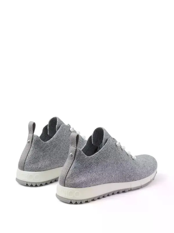 JIMMY CHOO Veles Sock Fit Trainers With Faux-pearl Detailing