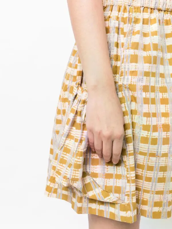 STORY MFG. Check Print Drawstring Skirt