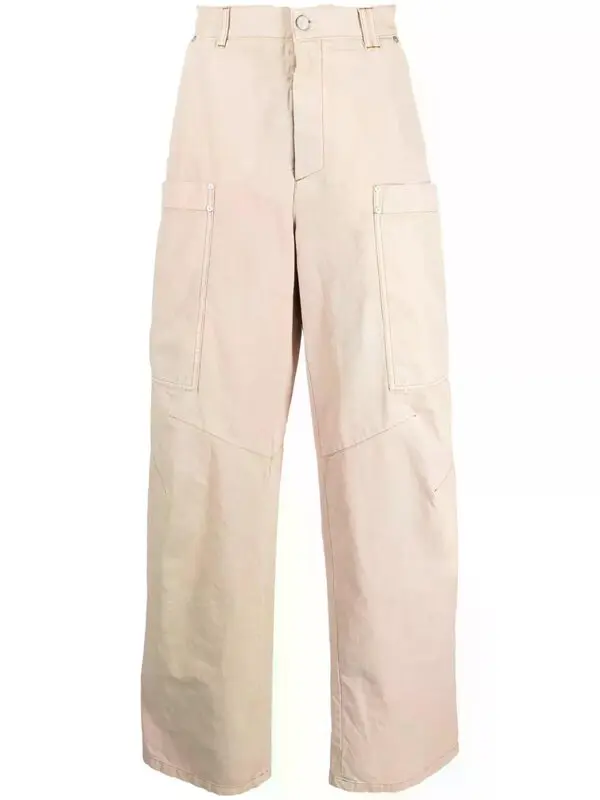 Palm Angels Wide-leg Cotton Cargo Trousers - Neutrals