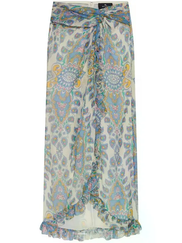 Etro High-waisted Silk Wrap Skirt
