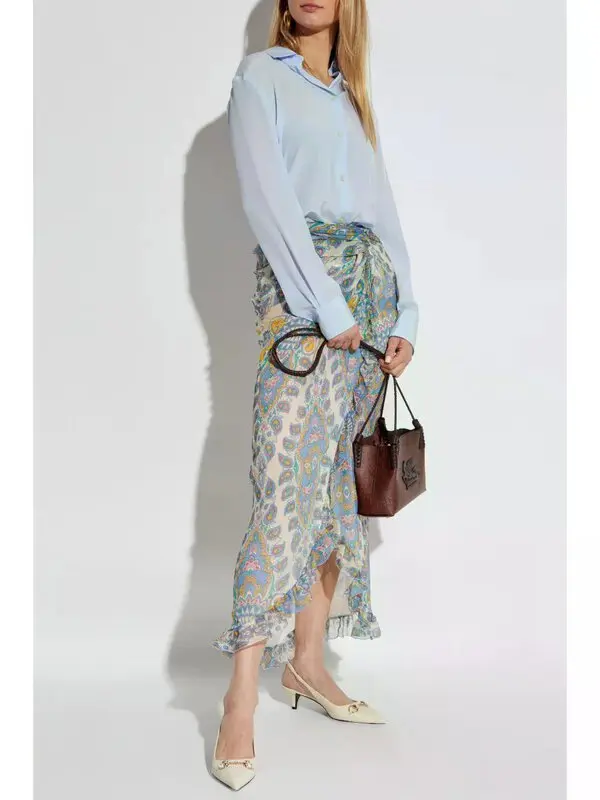 Etro High-waisted Silk Wrap Skirt