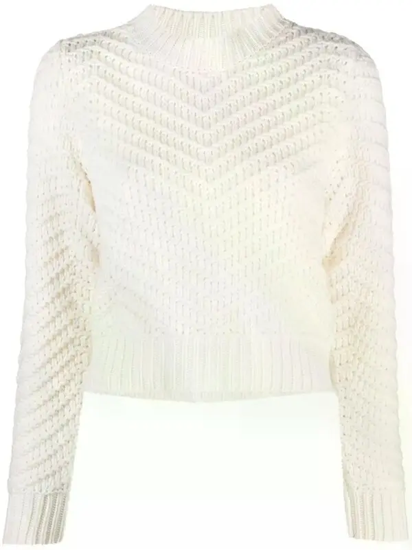 Fabiana Filippi Cashmere Chevron Knit Jumper - White