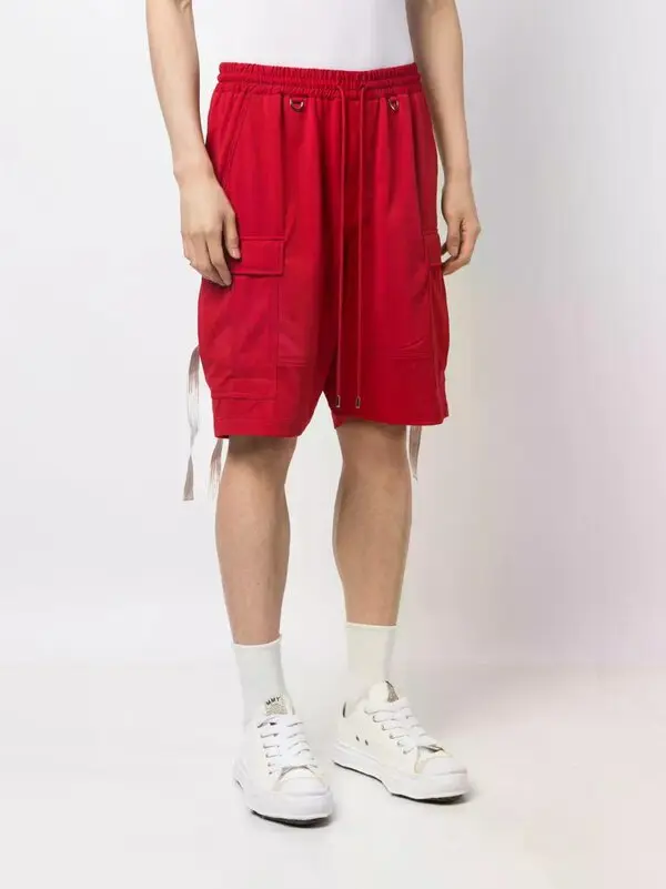 MASTERMIND WORLD Logo Print Bermuda Shorts - Red