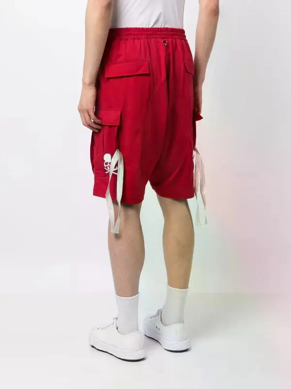 MASTERMIND WORLD Logo Print Bermuda Shorts - Red