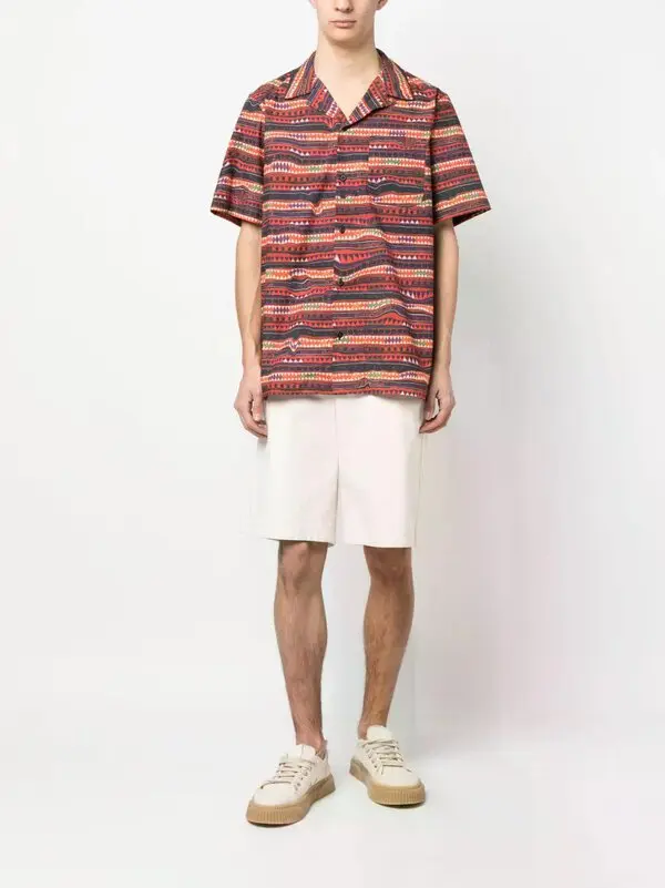 MAHARISHI Short-sleeve Organic Cotton Shirt - Red