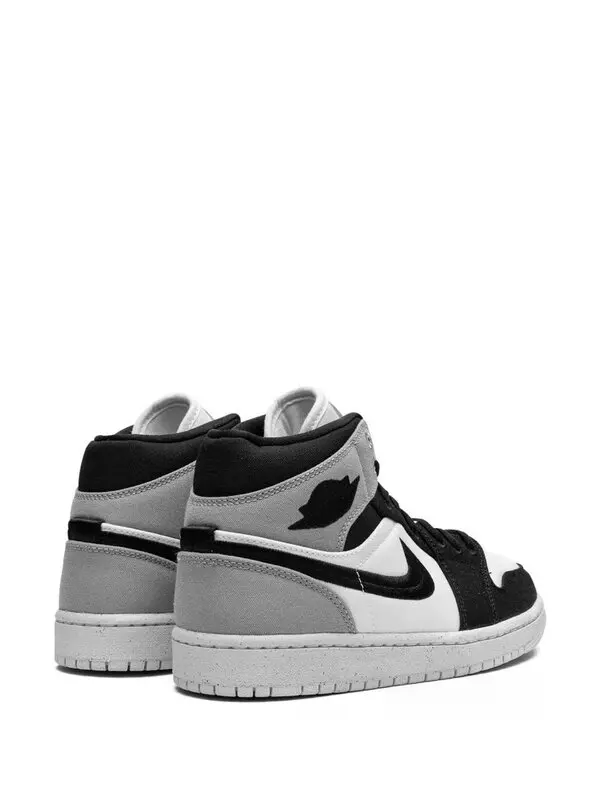 JORDAN 1 Mid Se "blackwhite" Canvas High-top Sneakers